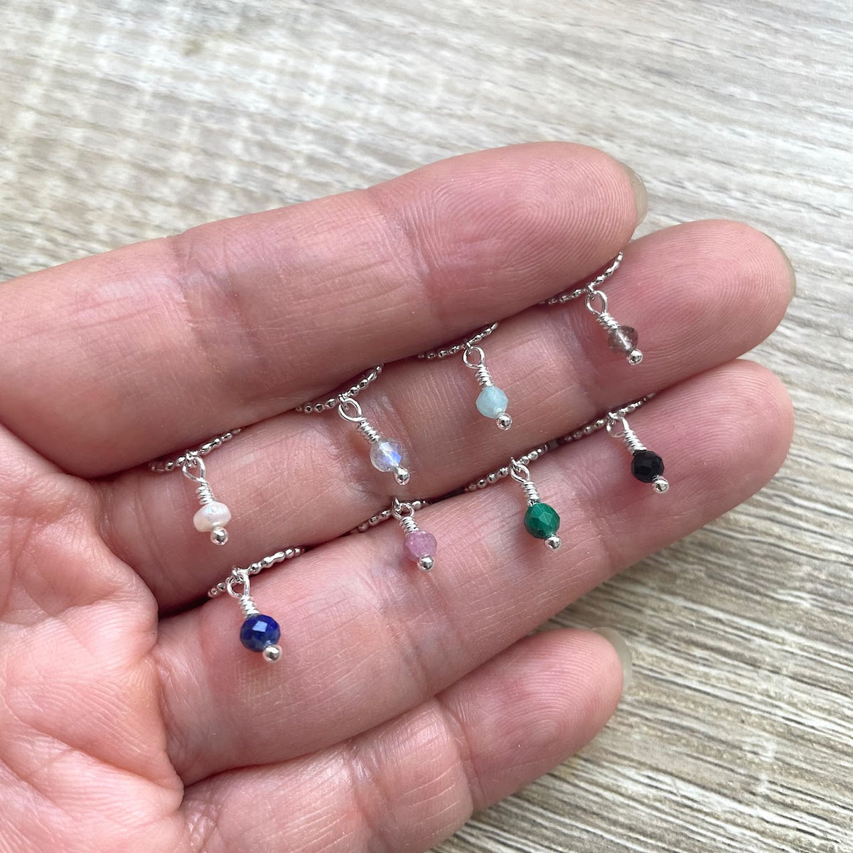 Mini créole Joy boules pierres naturelles argent massif 925 – Ysie